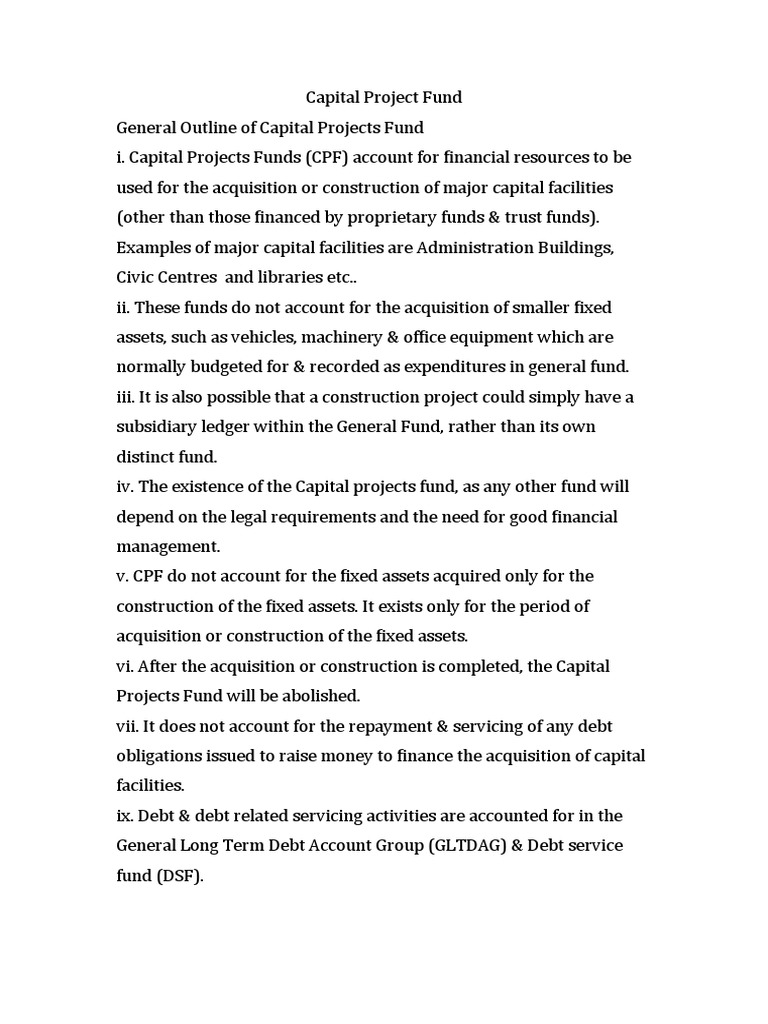 Capital Project Fund | PDF | Bonds (Finance) | Fund Accounting