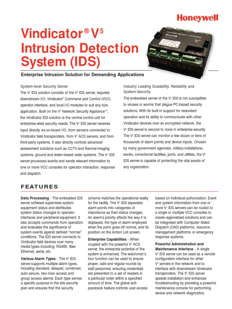 Vindicator V5 IDS Data Sheet 2 PDF | PDF | Server (Computing ...