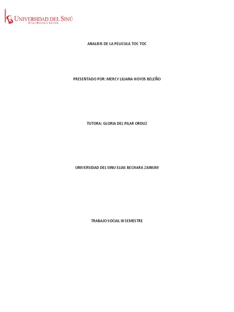 Análisis de La Película Toc Toc | PDF