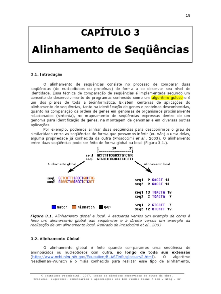 Cap. 3 Alinhamento de Sequências | PDF | Bioestatística | Bioquímica