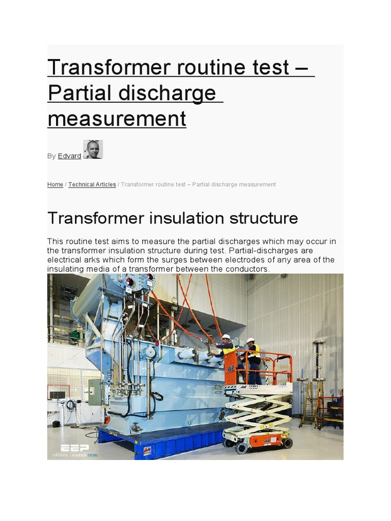 Partial Discharge Test | PDF | Transformer | Insulator (Electricity)