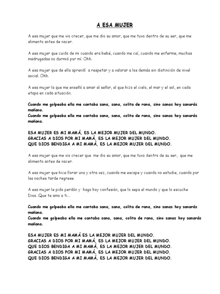 A Esa Mujer. Letra | PDF