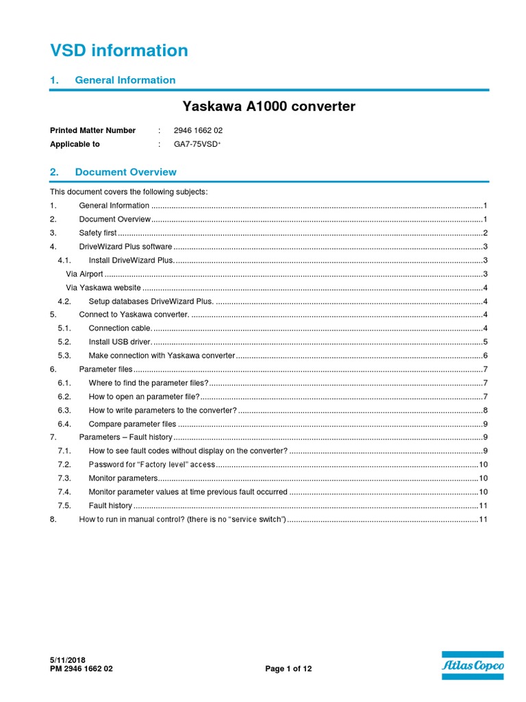 Yaskawa A1000 Instruction | PDF | Computer File | Electric Motor