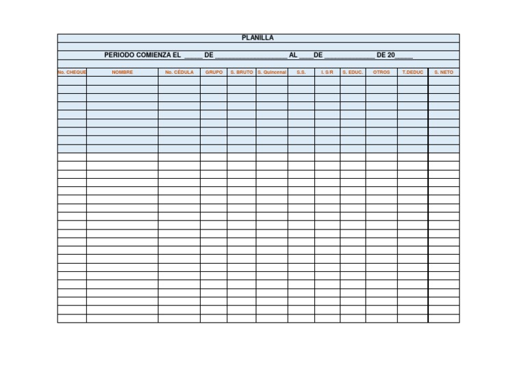 Formato de Planilla | PDF