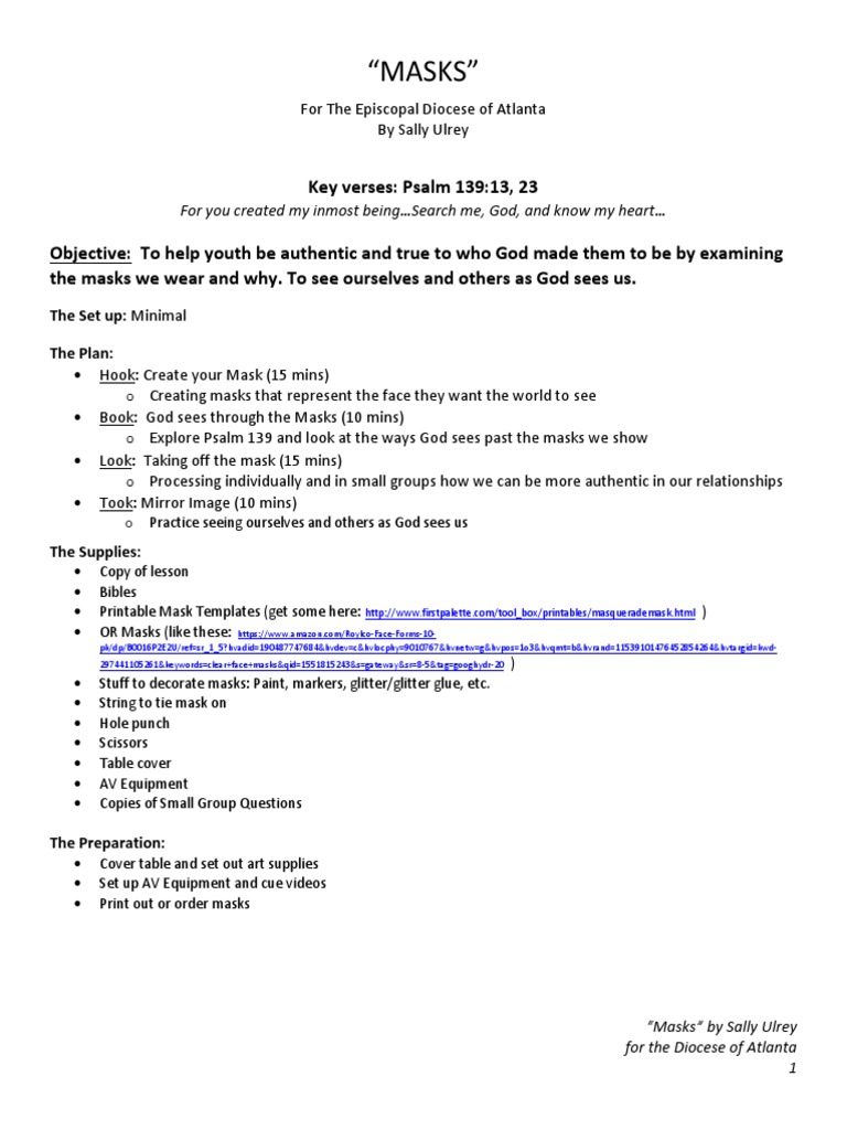 Masks / Authenticity | PDF | New International Version