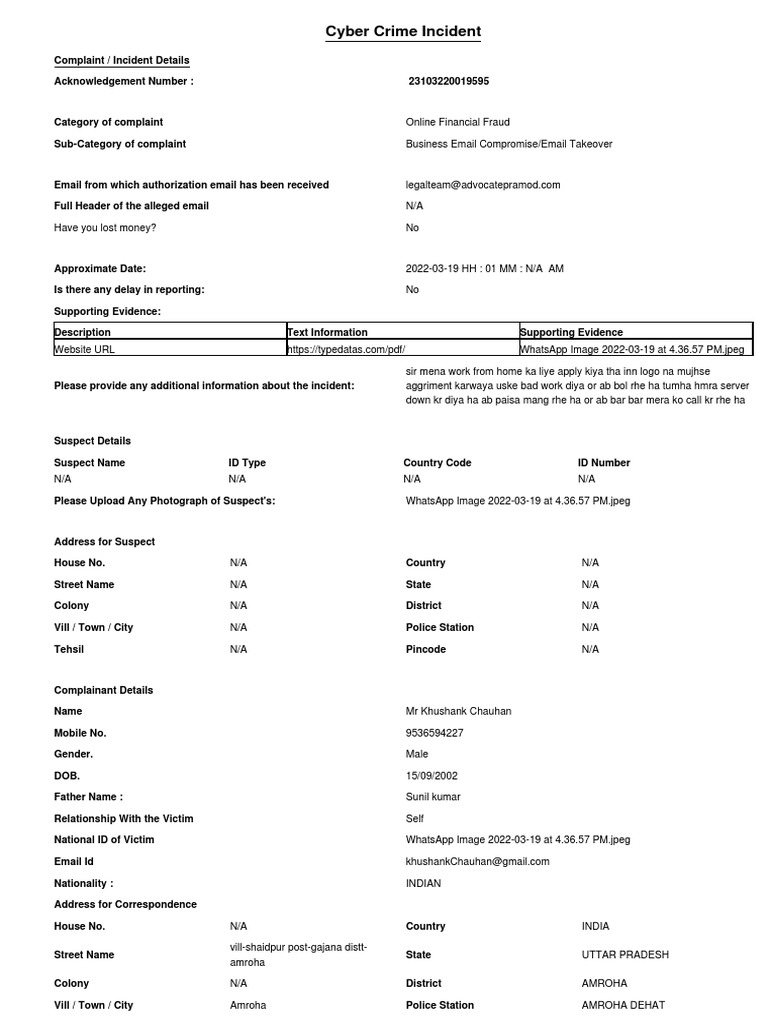 Cyber Crime Incident | PDF | Cyberspace | Cybercrime