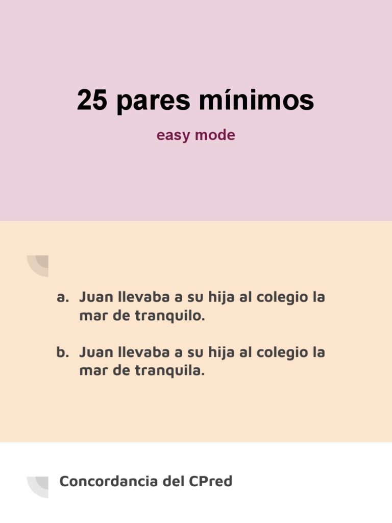 Pares Mínimos | PDF | Oración (Lingüística) | Asunto (gramática)