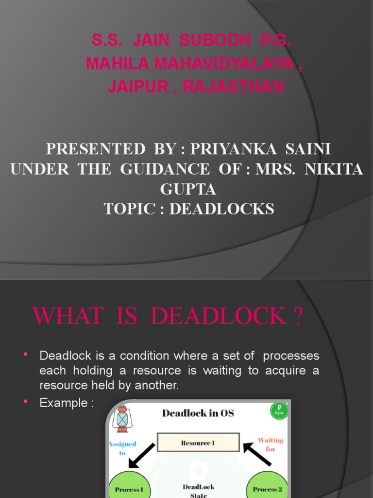 Deadlock PPT Os | PDF | Theoretical Computer Science | Concurrent Computing