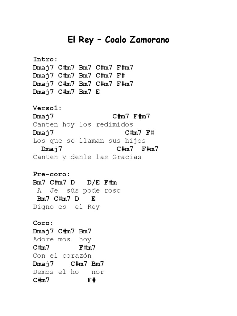 El Rey - Coalo Zamorano Acordes | PDF