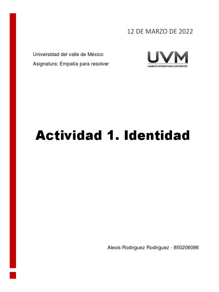 Actividad 1. Identidad | PDF