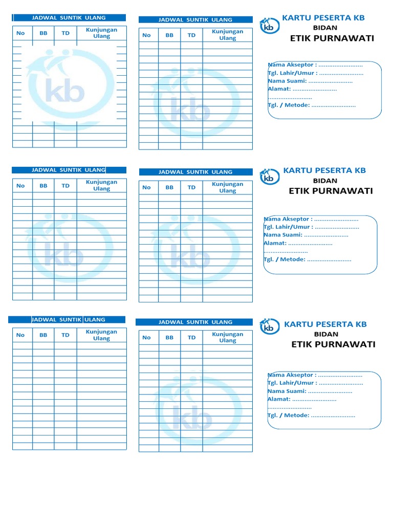 Format Kartu KB | PDF