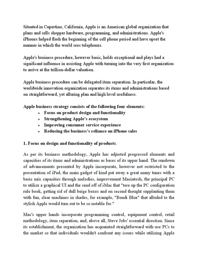 Apple Business Strategy | PDF | Apple Inc. | Macintosh