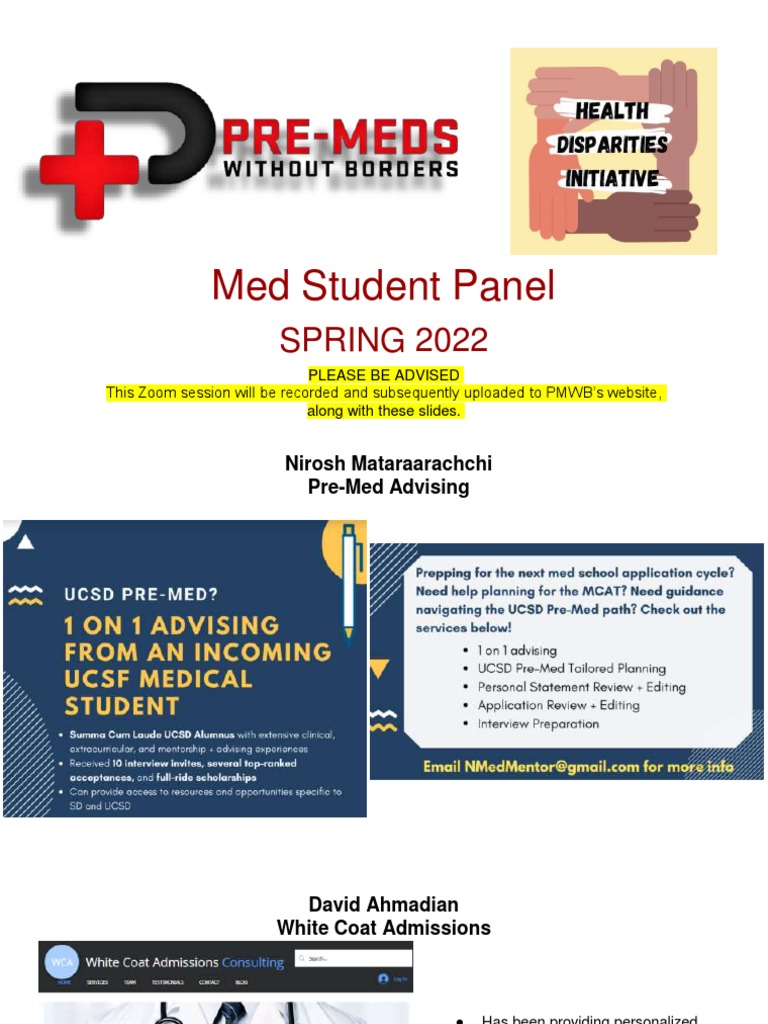 PMWB Hdi Med Student Panel | PDF | Medical School | Health Care