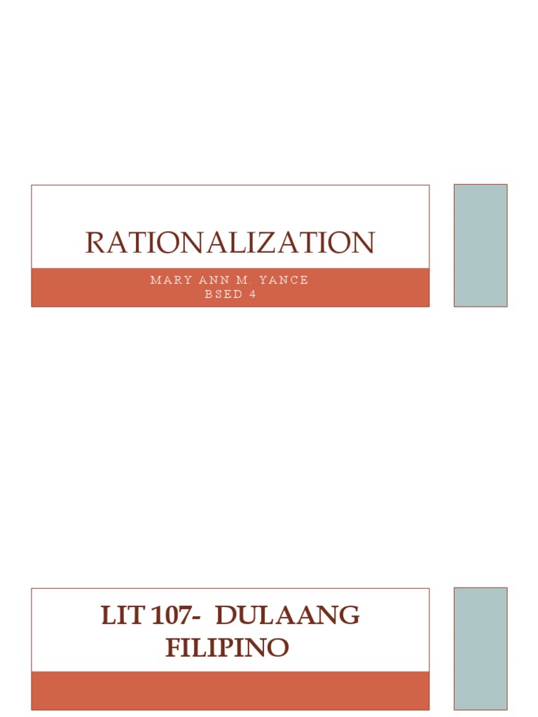 Rationalization | PDF