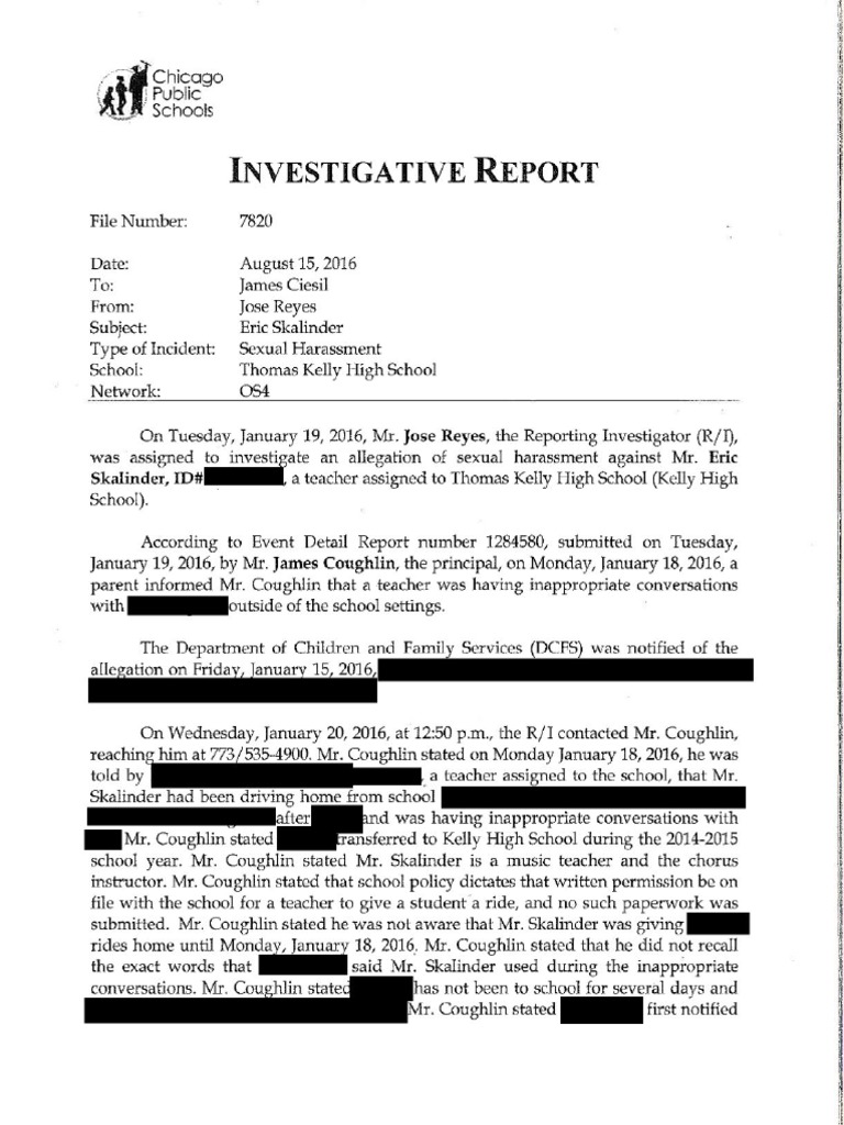 Eric Skalinder CPS Investigative Report #7820 Redacted Aug 15 2016 | PDF
