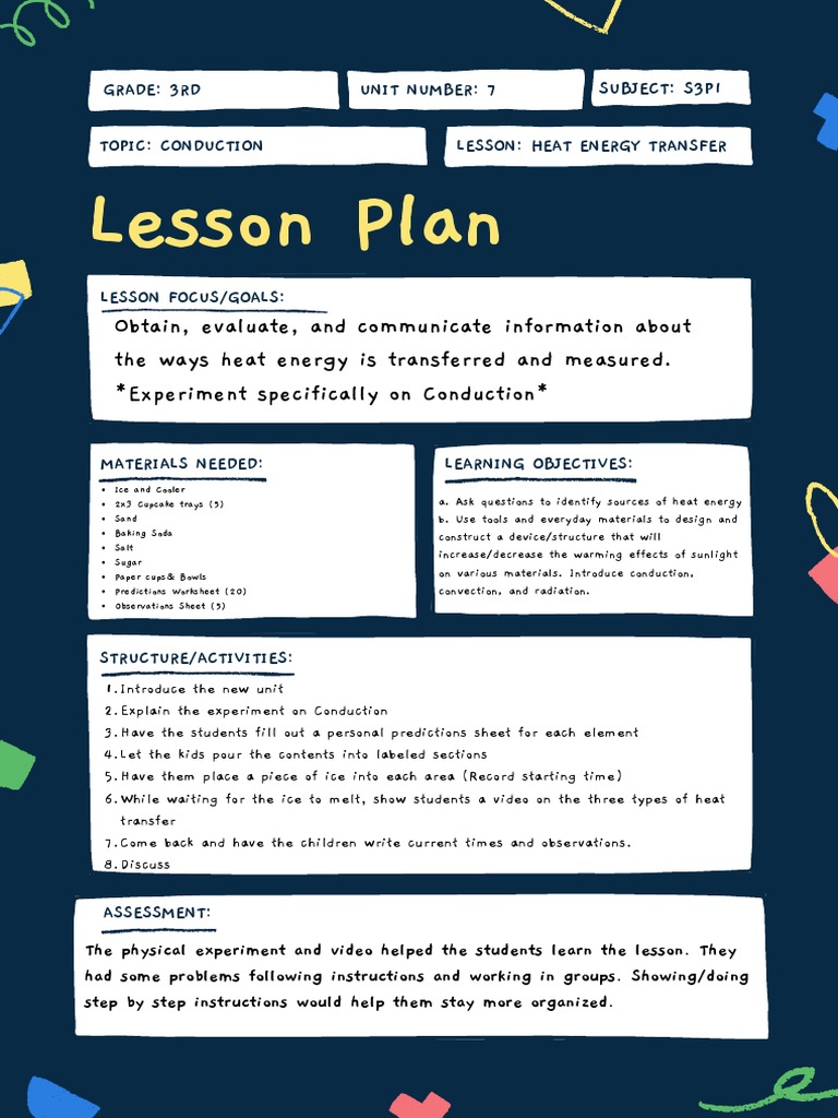 3rd Grade Lesson Plan | PDF