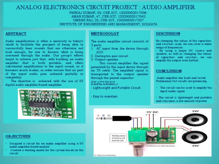 Audio Amplifier Poster 2022 | PDF | Amplifier | Electronic Circuits