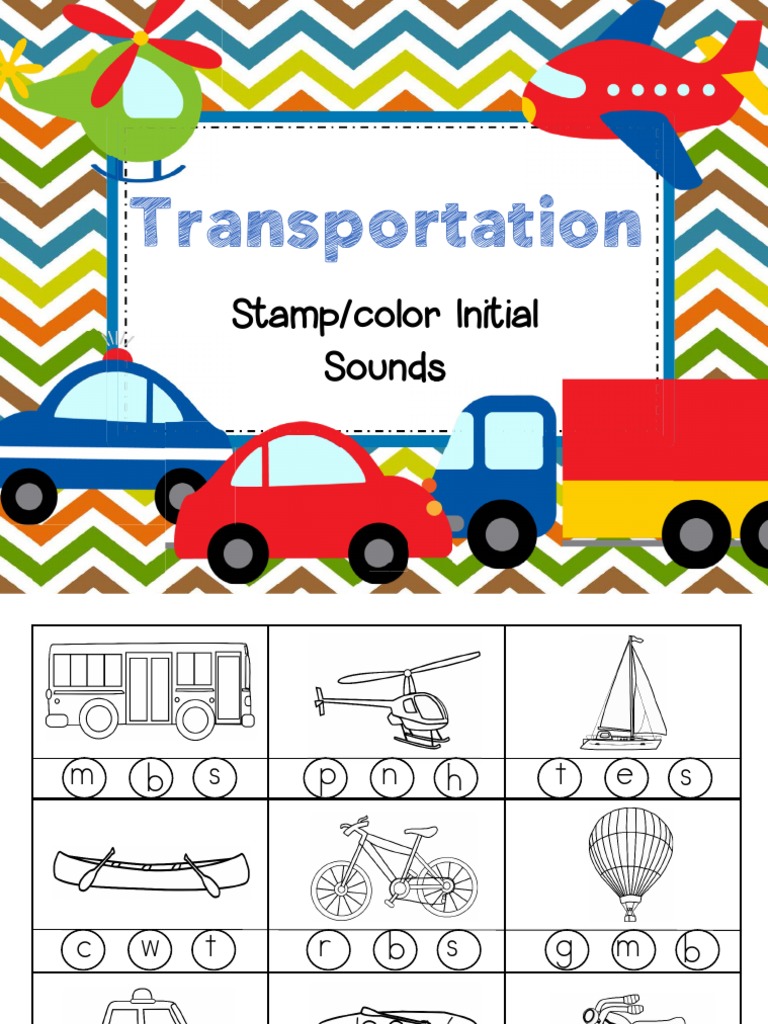 Transportation: Stamp/color Initial Sounds Stamp/color Initial Sounds | PDF