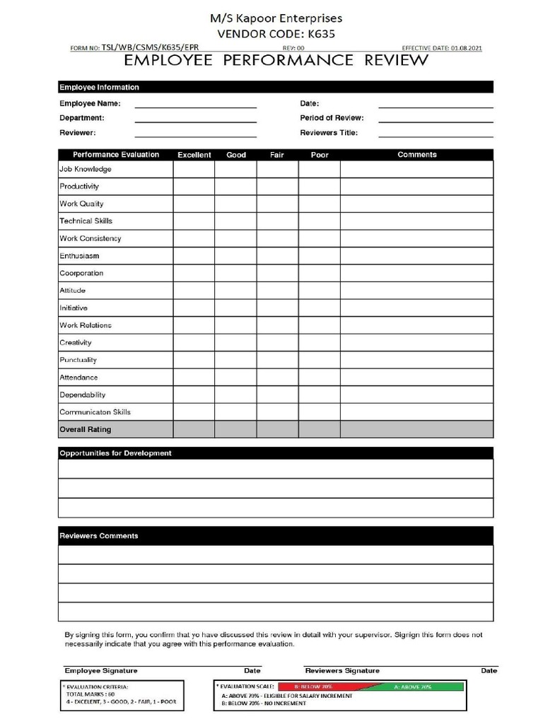 Employee Performance Review | PDF