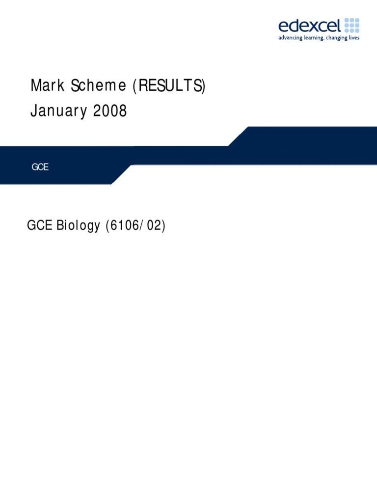 Edexcel Biology A2 2008 Jan Ms | PDF | Statistical Hypothesis Testing ...