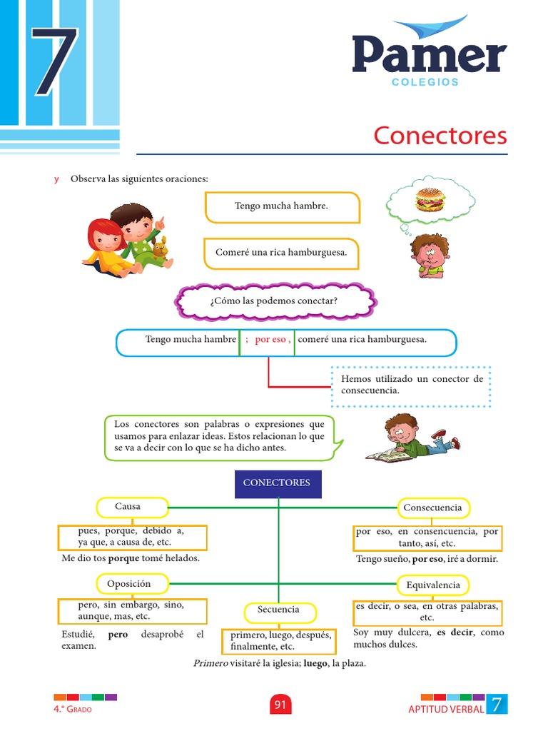 Conectores Verbales para 4° Grado | PDF