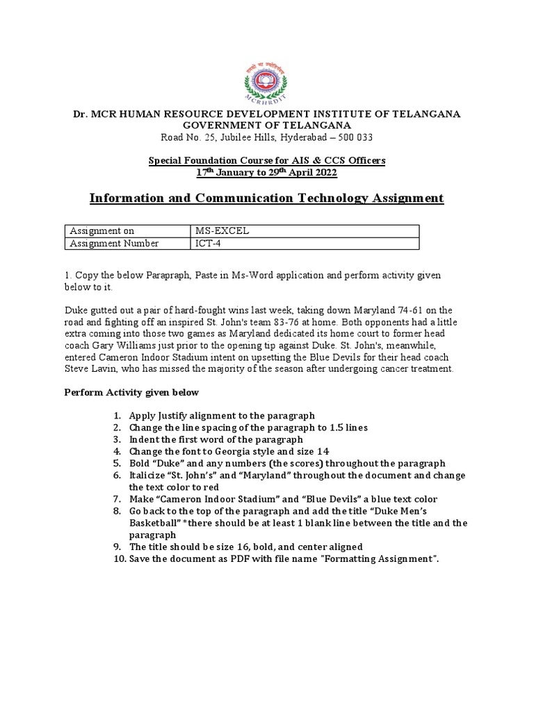 Information and Communication Technology Assignment | PDF