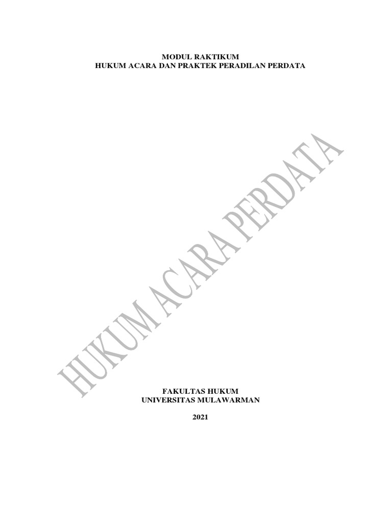 Modul Hukum Acara Dan Praktek Peradilan Perdata 2021+1 | PDF Modul Hukum Acara Dan Praktek Peradilan Perdata 2021+1 | PDF