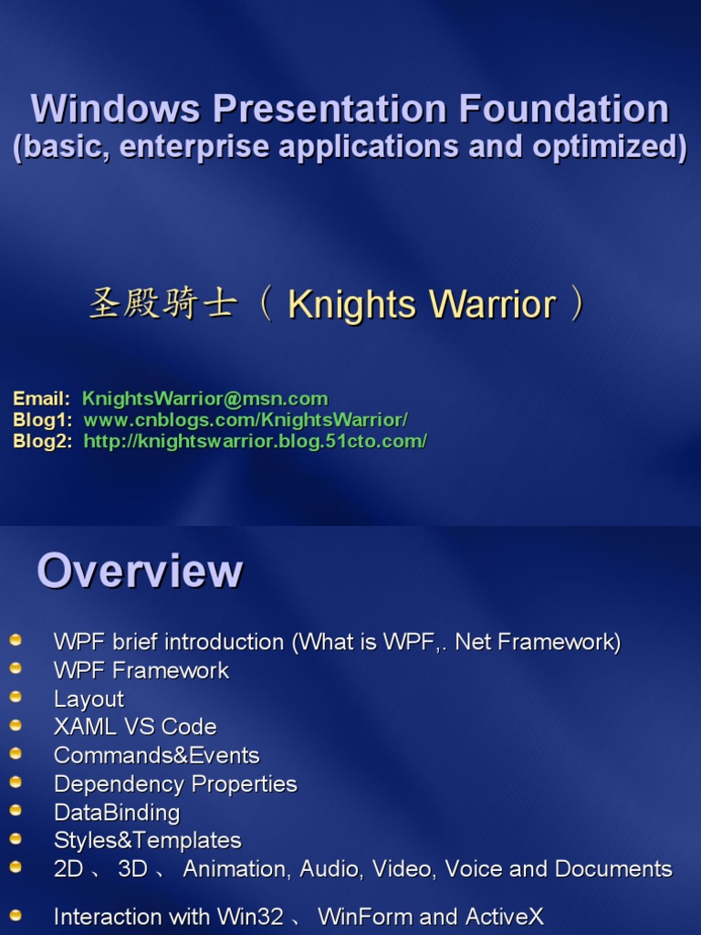 A Comprehensive Guide To Windows Presentation Foundation Wpf Architectures Features Patterns