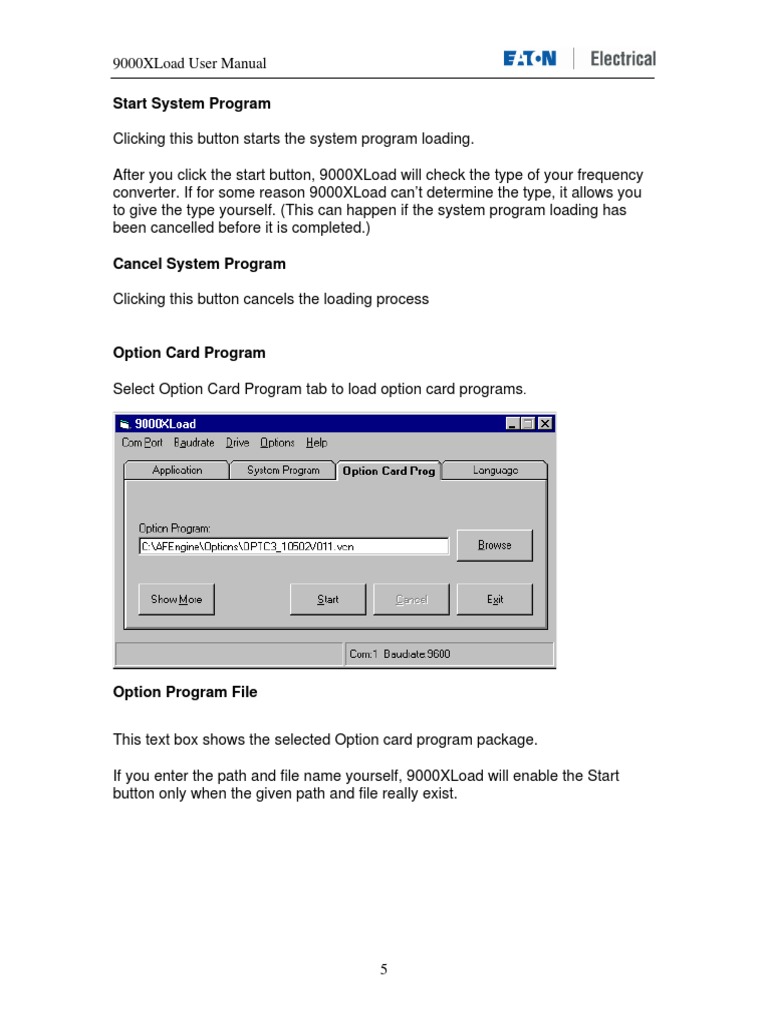 Start System Program: 9000xload User Manual | PDF | Button (Computing) | Computing