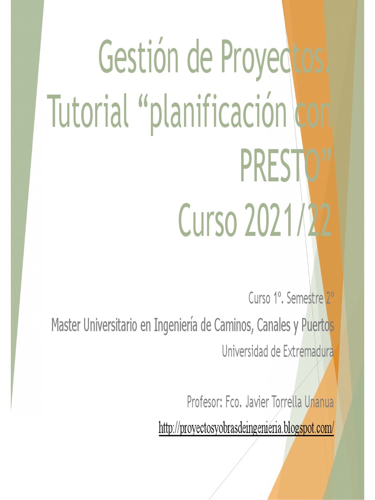 Tutorial PRESTO: Planificación y Certificaciones | PDF | Presupuesto | Gestión de proyectos