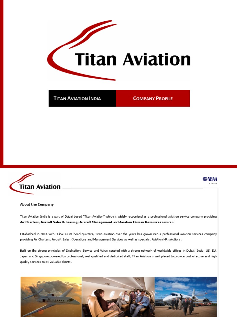 Titan Aviation India Company Overview | PDF | Aviation | Aircraft