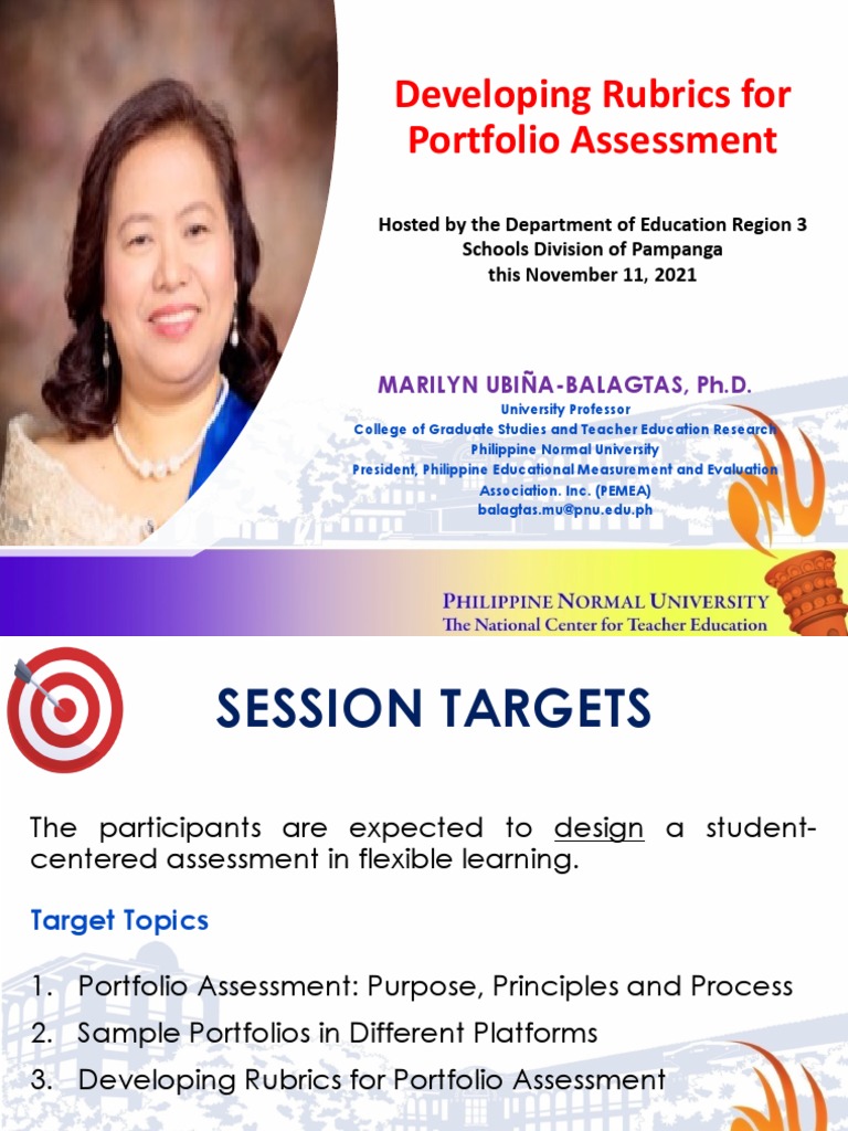 11 11 2021 Final Handout Designing Rubrics For Portfolio Assessment ...