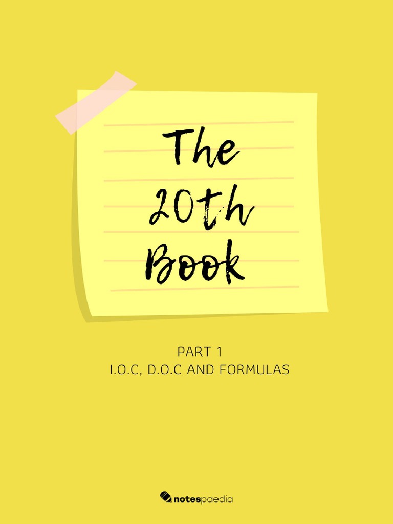 The 20th Book - Part 1 by Notespaedia | PDF