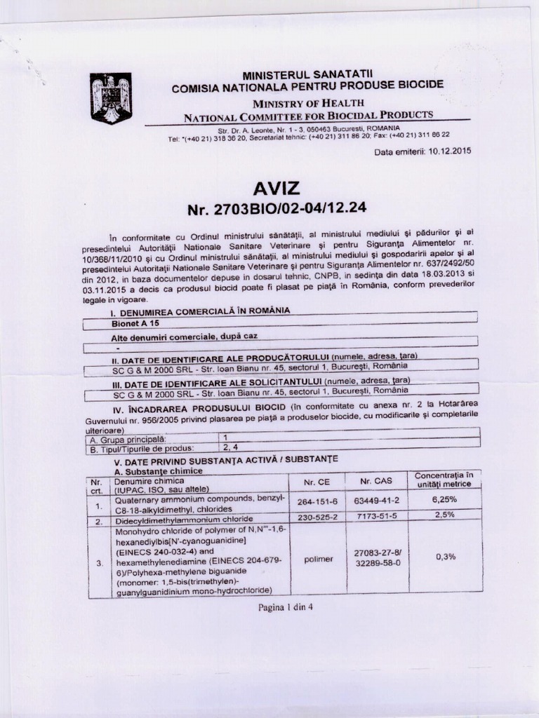 AVIZ Bionet A 15 | PDF