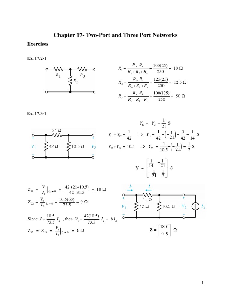 Chapter 17-Two-Port and Three Port Networks: Exercises | Download Free PDF | Signal Processing ...