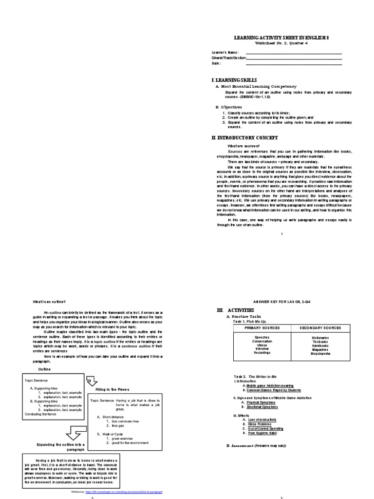 Eng 8 q4 Las2 | PDF | Rubric (Academic) | Primary Sources