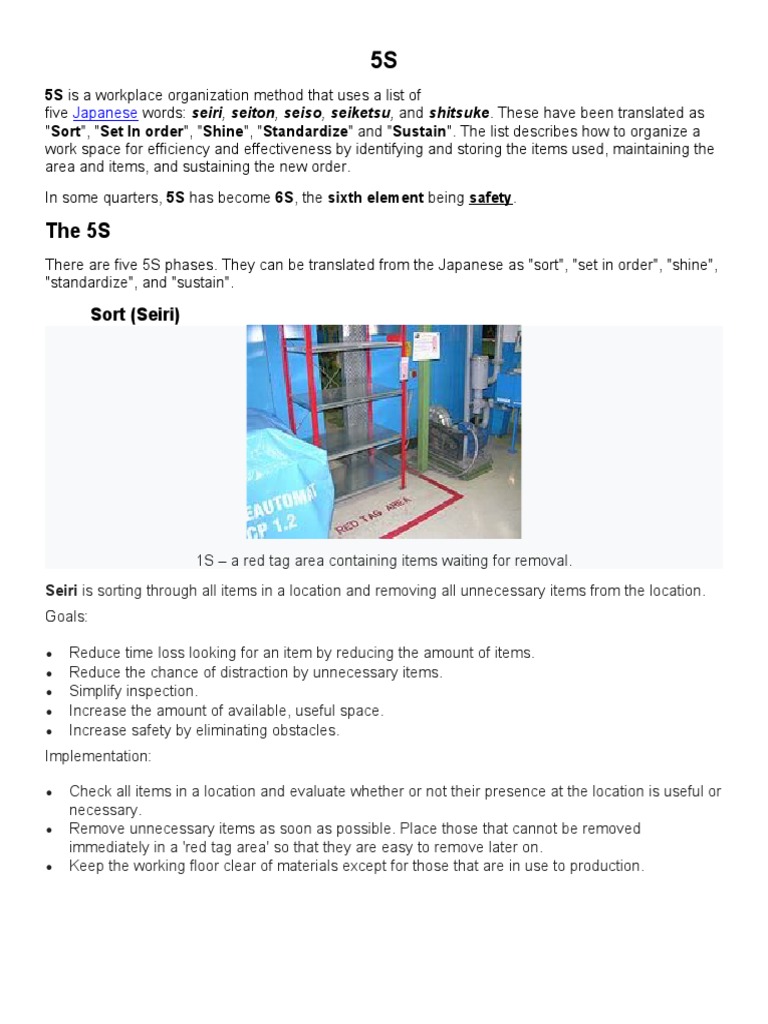 The 5S: Sort (Seiri) | PDF | Business