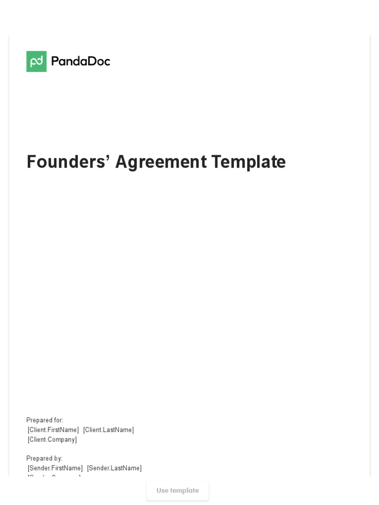 Founders' Agreement Template - Get Free Sample | PDF | Mediation | Vesting