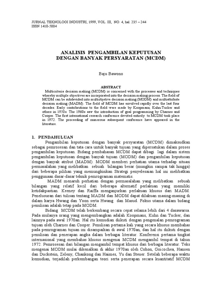 Analisis Pengambilan Keputusan | PDF