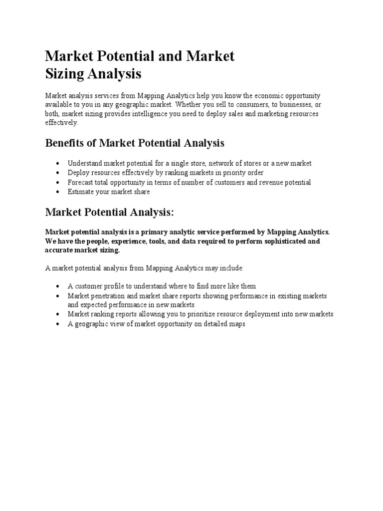 Market Potential Analysis Services | PDF | Business