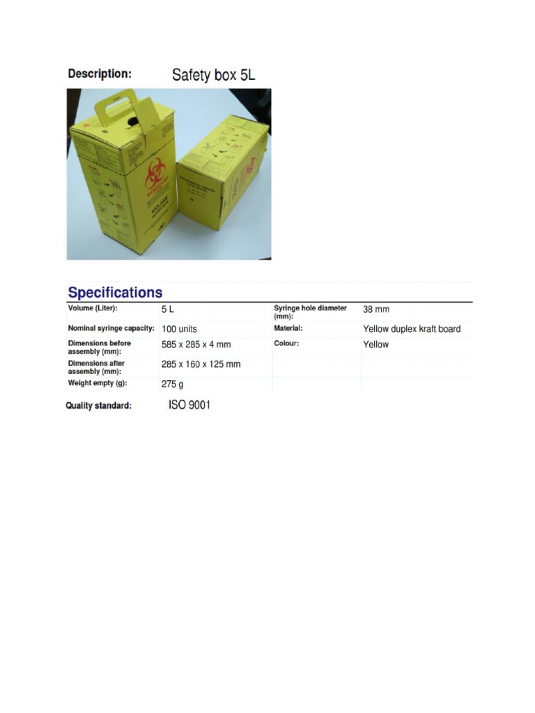 Tech Spec - Safety Box 5L | PDF