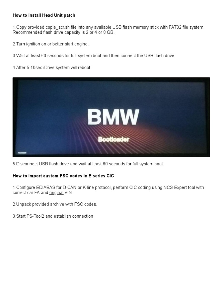 FSC Code Solution For BMW E Series | PDF | Booting | Usb Flash Drive
