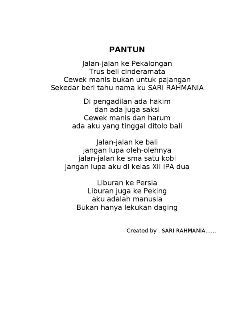 PANTUN | PDF | Agama & Spiritualitas | Puisi