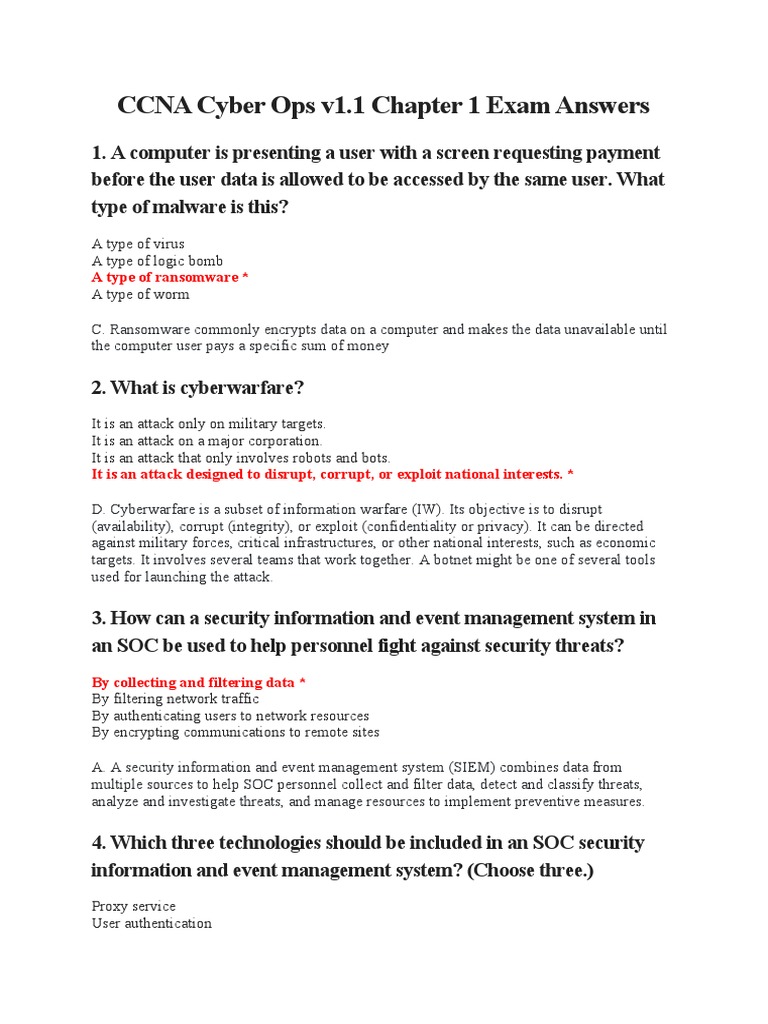 CCNA Cyber Ops v1.1 | PDF | Internet Protocol Suite | Computer Network