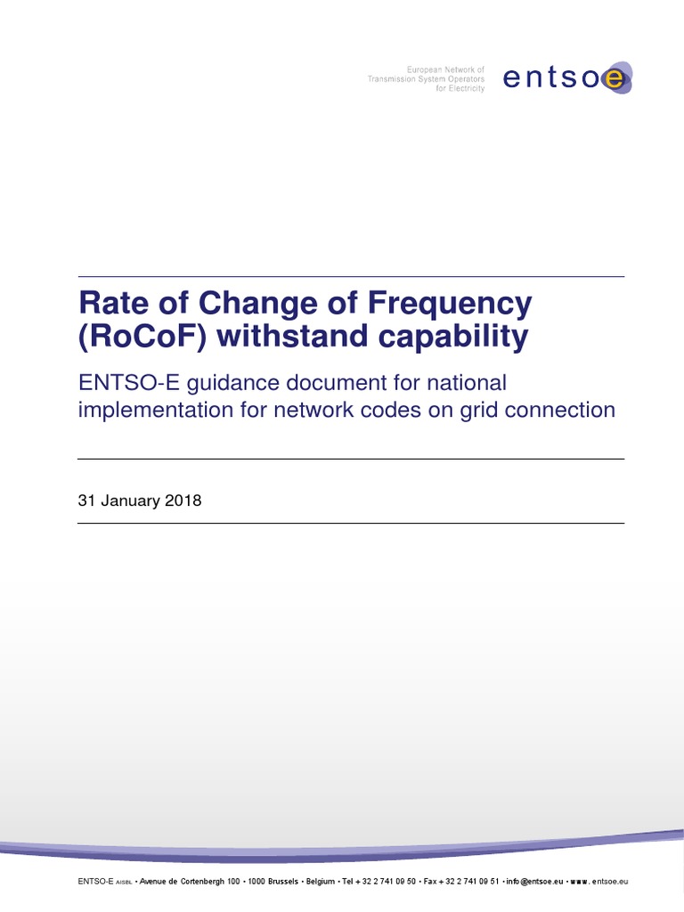 RoCoF Withstand Capability Guidance | PDF | High Voltage Direct Current ...