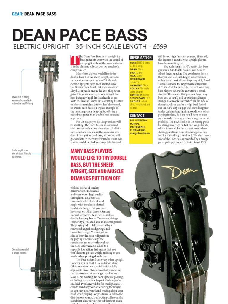 Pace Bass Rev | PDF | Bass Guitar | Double Bass