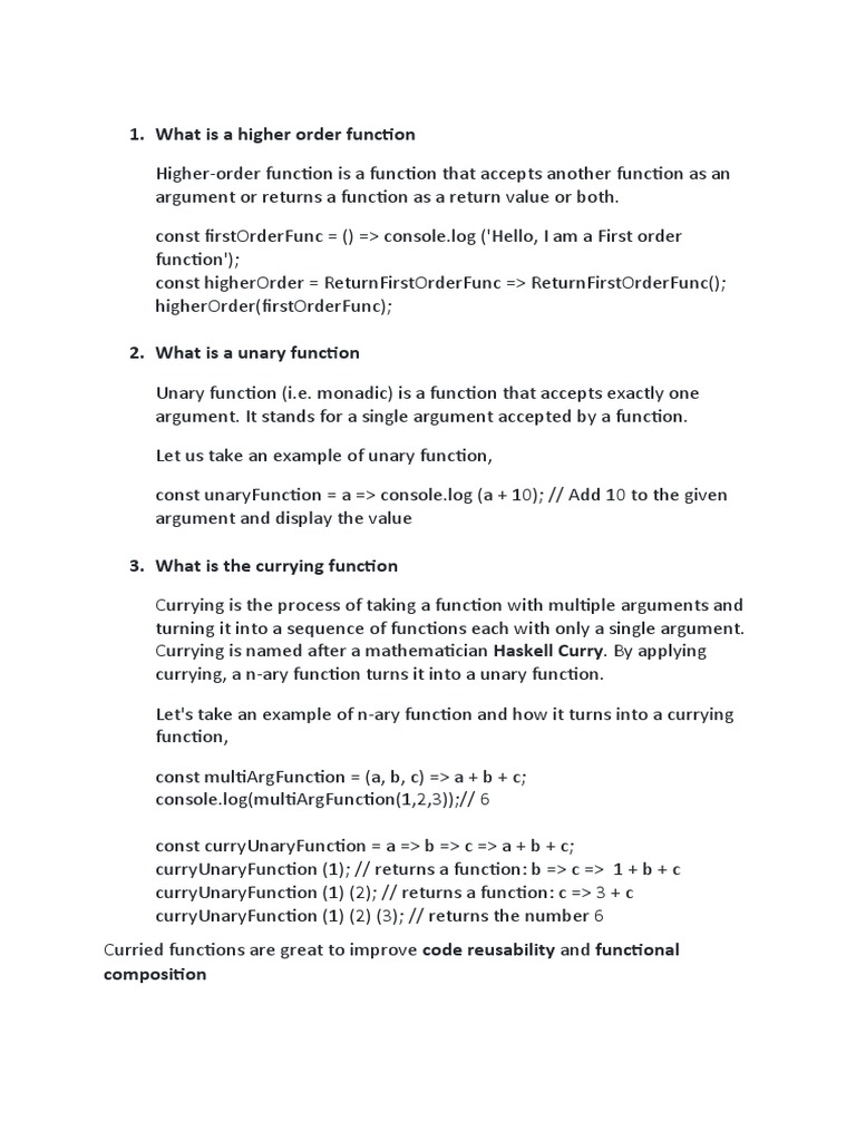 What Is A Higher Order Function | PDF