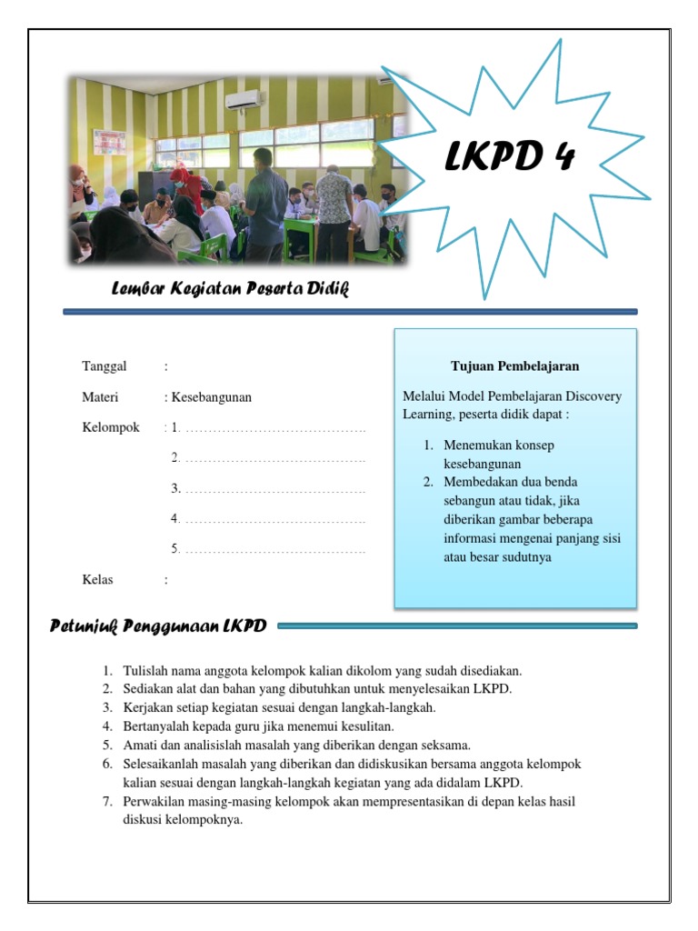 LKPD Kesebangunan dengan Discovery Learning | PDF | Karier ...