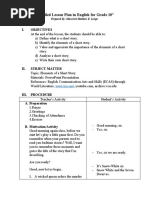 Detailed Lesson Plan in English For Grade 8 Short Story | PDF | Lesson ...