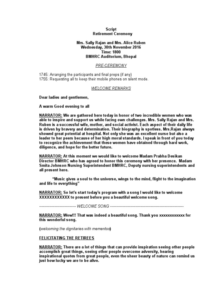 Ceremony+Script+Final - Sally Madam | PDF